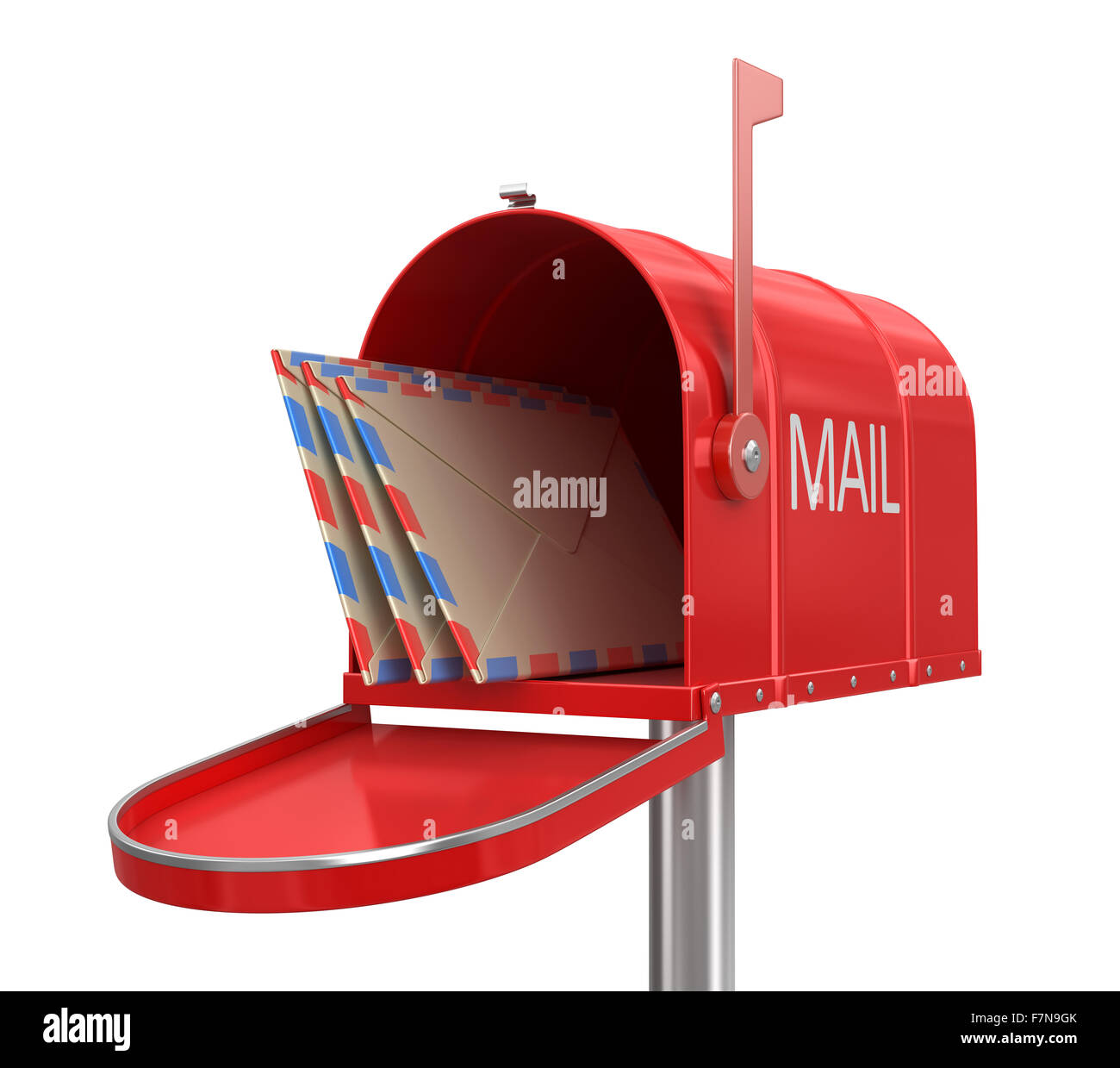 Open mailbox with letters (clipping path included Stock Photo - Alamy
