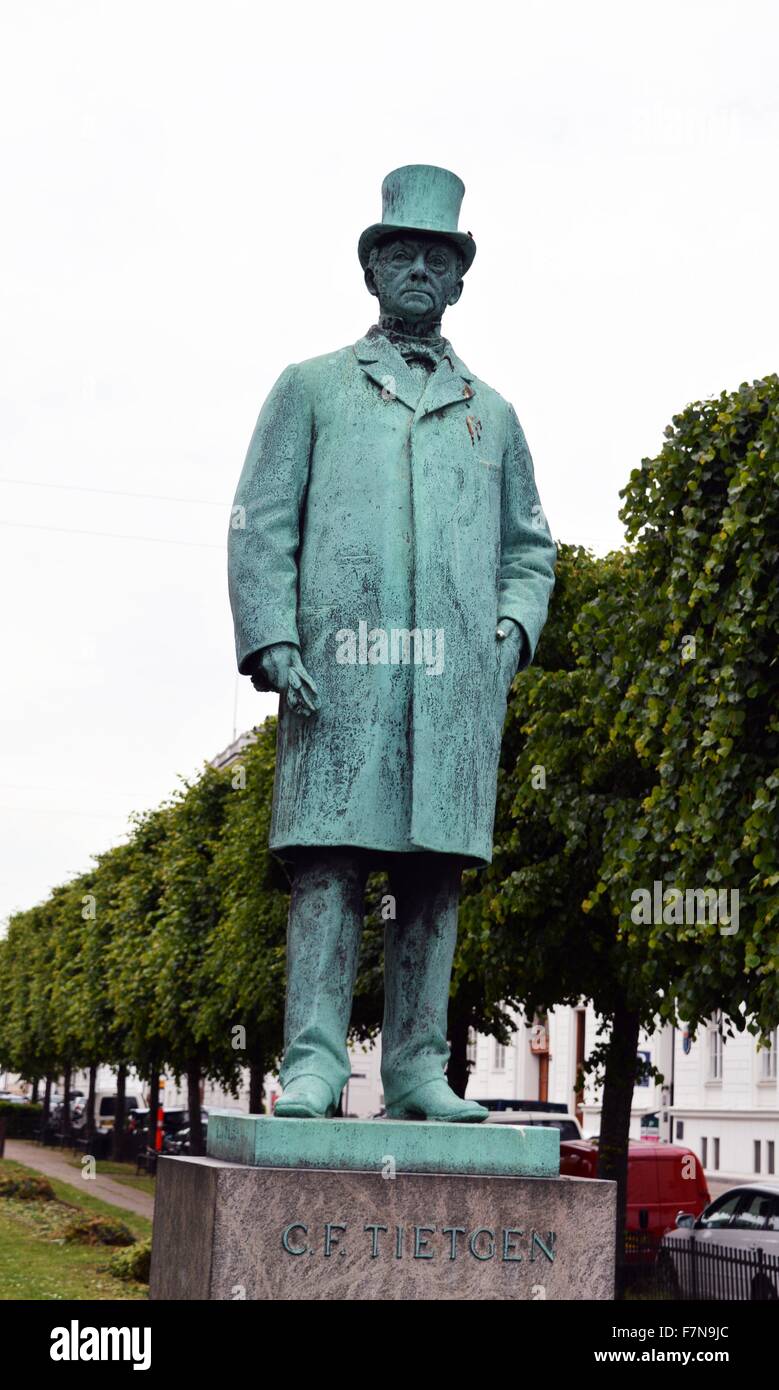 Statue of Carl Frederik Tietgen (1829-1901) a Danish financier and ...