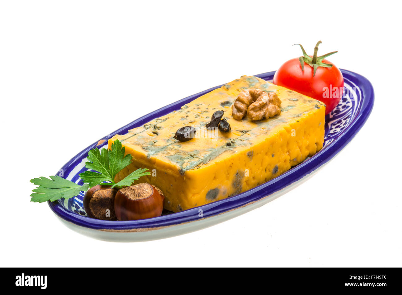 Gold cheese with mould Stock Photo - Alamy