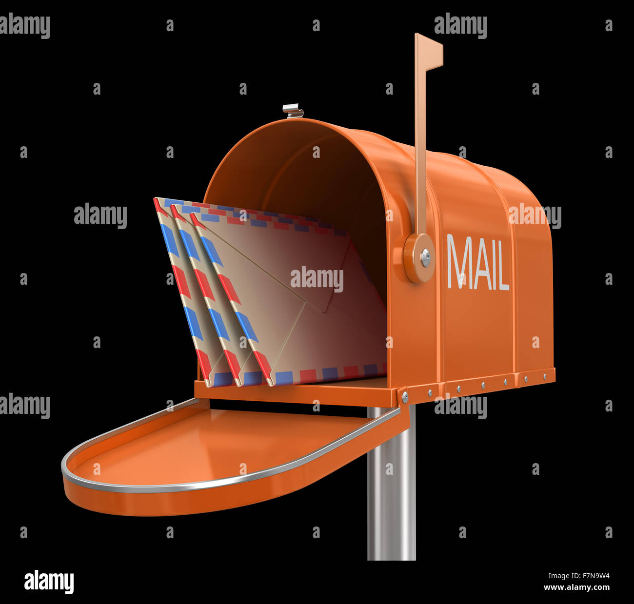 Open mailbox with letters (clipping path included Stock Photo - Alamy