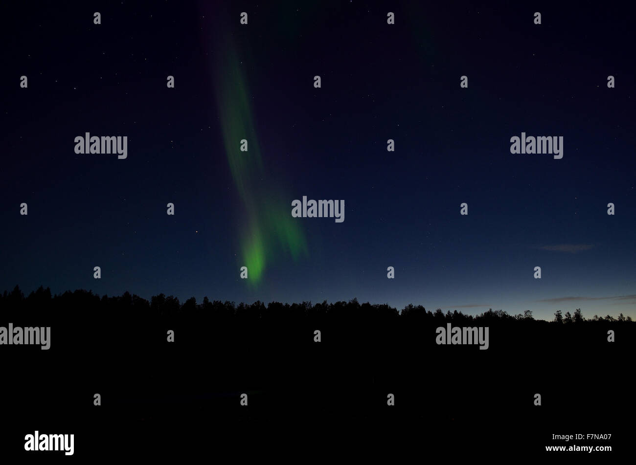 aurora borealis on blue autumn night sky Stock Photo - Alamy