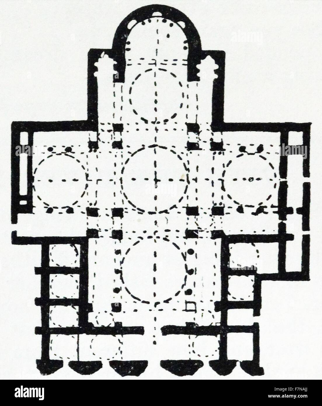 Illustration from a book depicting the plan of St Mark's in Venice ...