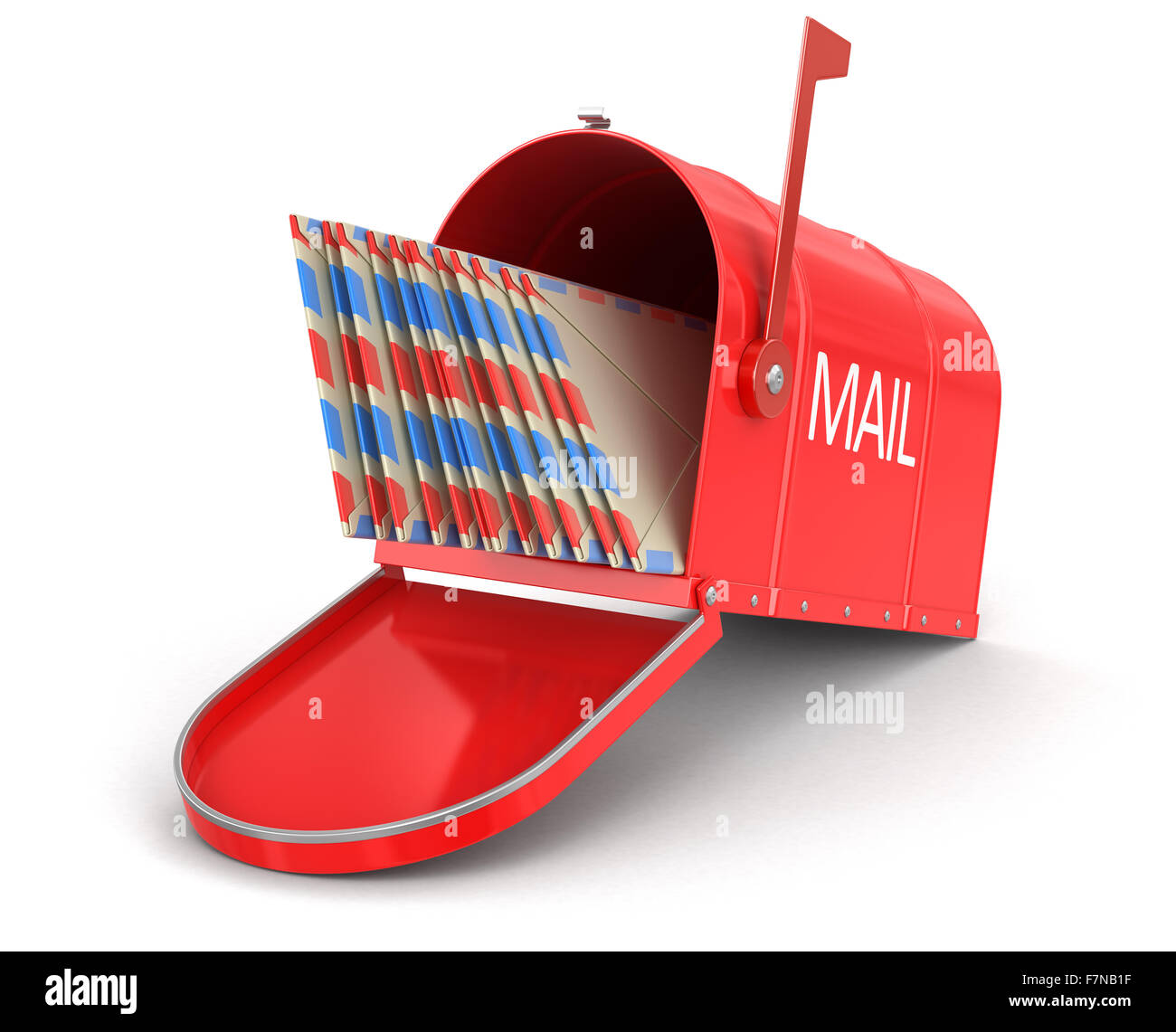 Open mailbox with letters (clipping path included Stock Photo - Alamy