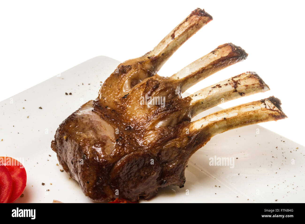 Gourmet Main Entree Course Grilled Lamb steak Stock Photo - Alamy