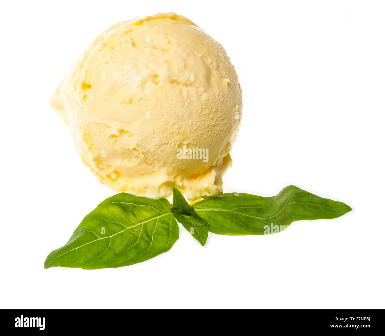 Scoop of lemon ice cream Stock Photo - Alamy