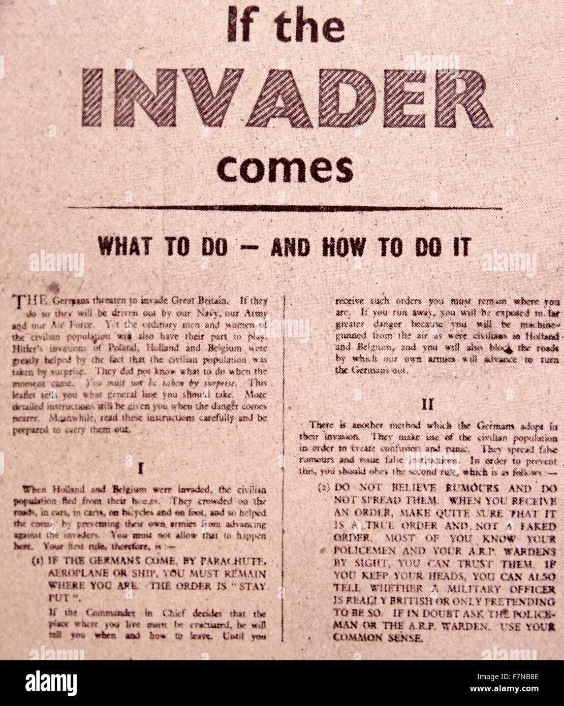 British informative article on what to do in case of an attack from the ...