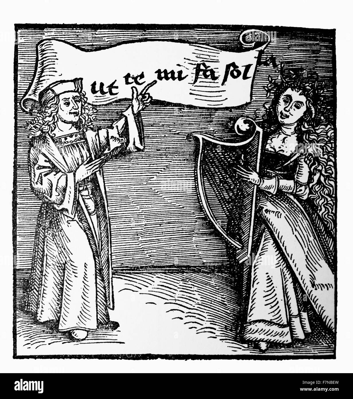 German woodcut of music teacher 1500 history historical archive ...