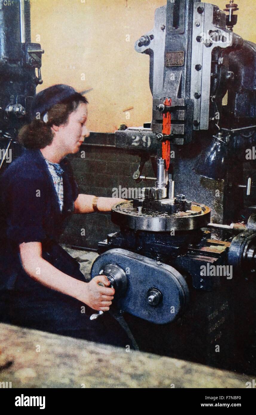 Colour photograph of a British female steel worker. Dated 1941 Stock ...