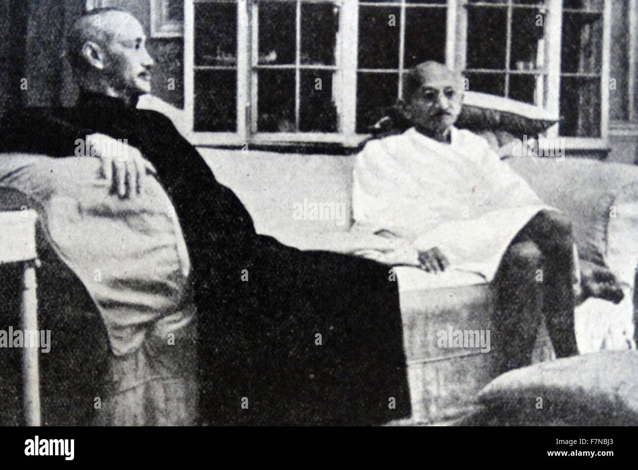 Photograph of Generalissimo Chiang Kai-shek ( 1887-1975) meeting with ...