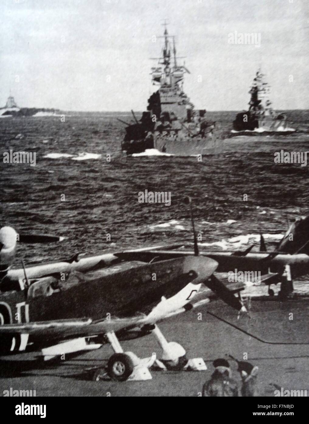 Photograph of Battleships guarding the North African invasion Armada ...