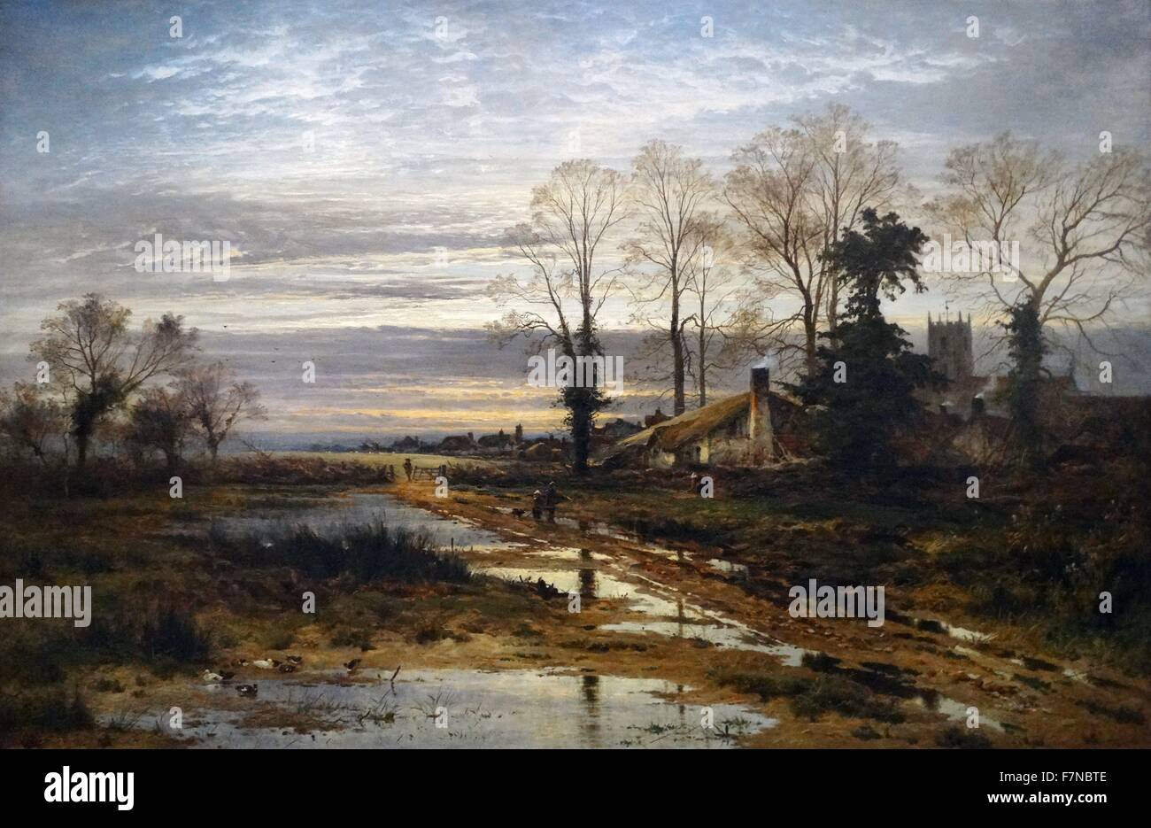 Painting titled 'February Fill Dyke' by Benjamin Williams Leader (1831 ...