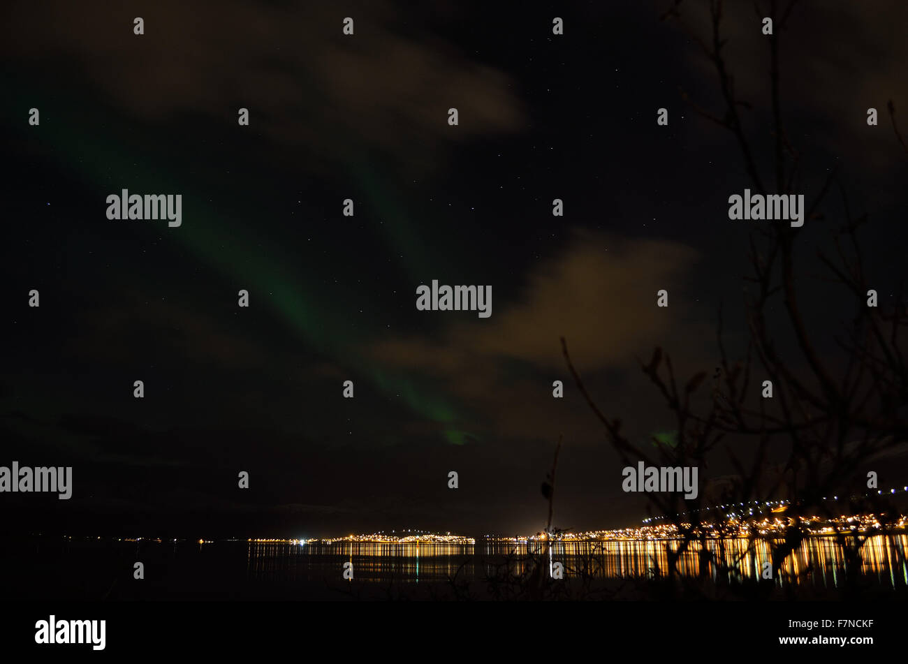 beautiful aurora borealis on the arctic night sky in late autumn Stock ...