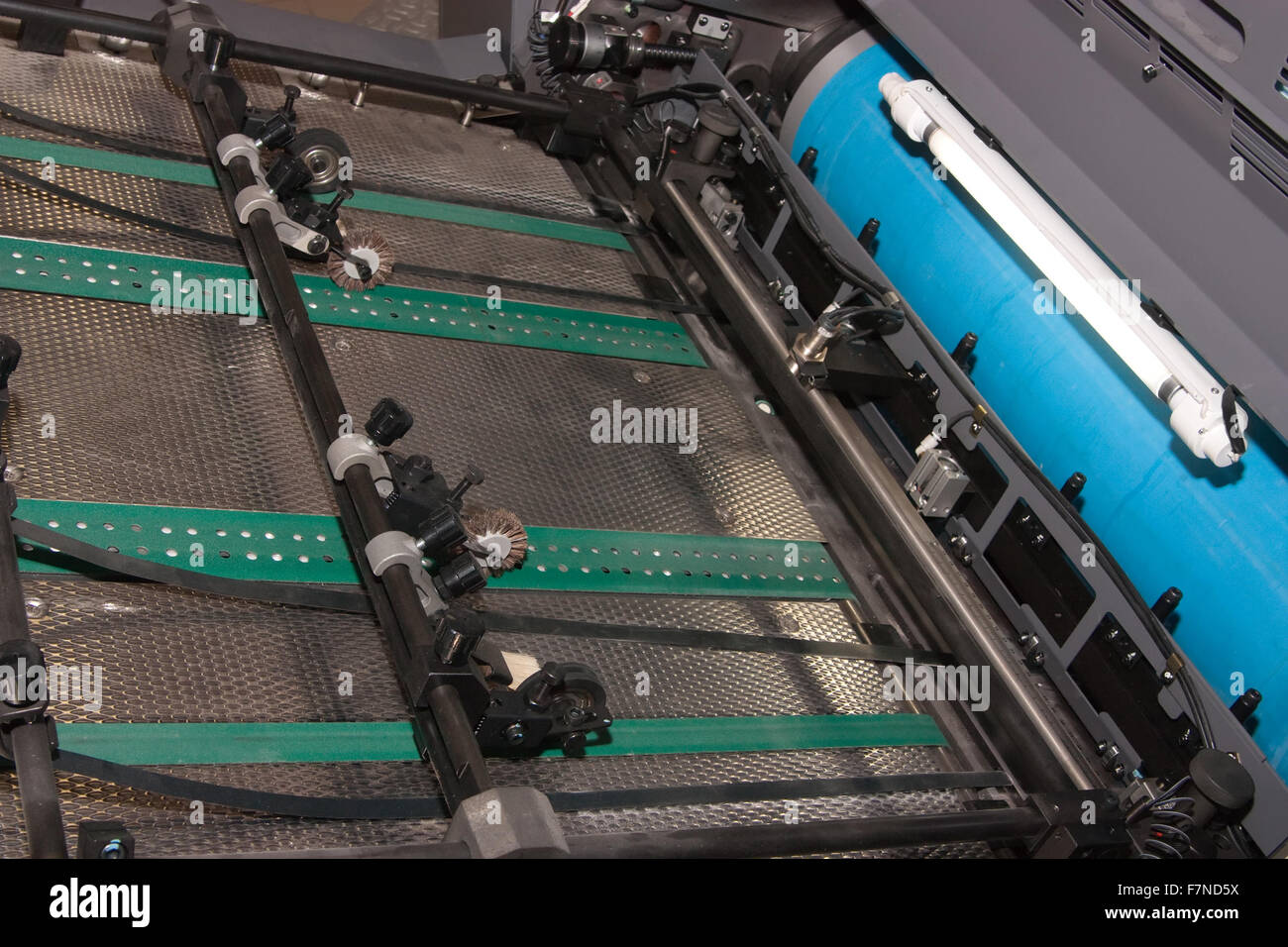 the close up of offset printed machine Stock Photo - Alamy