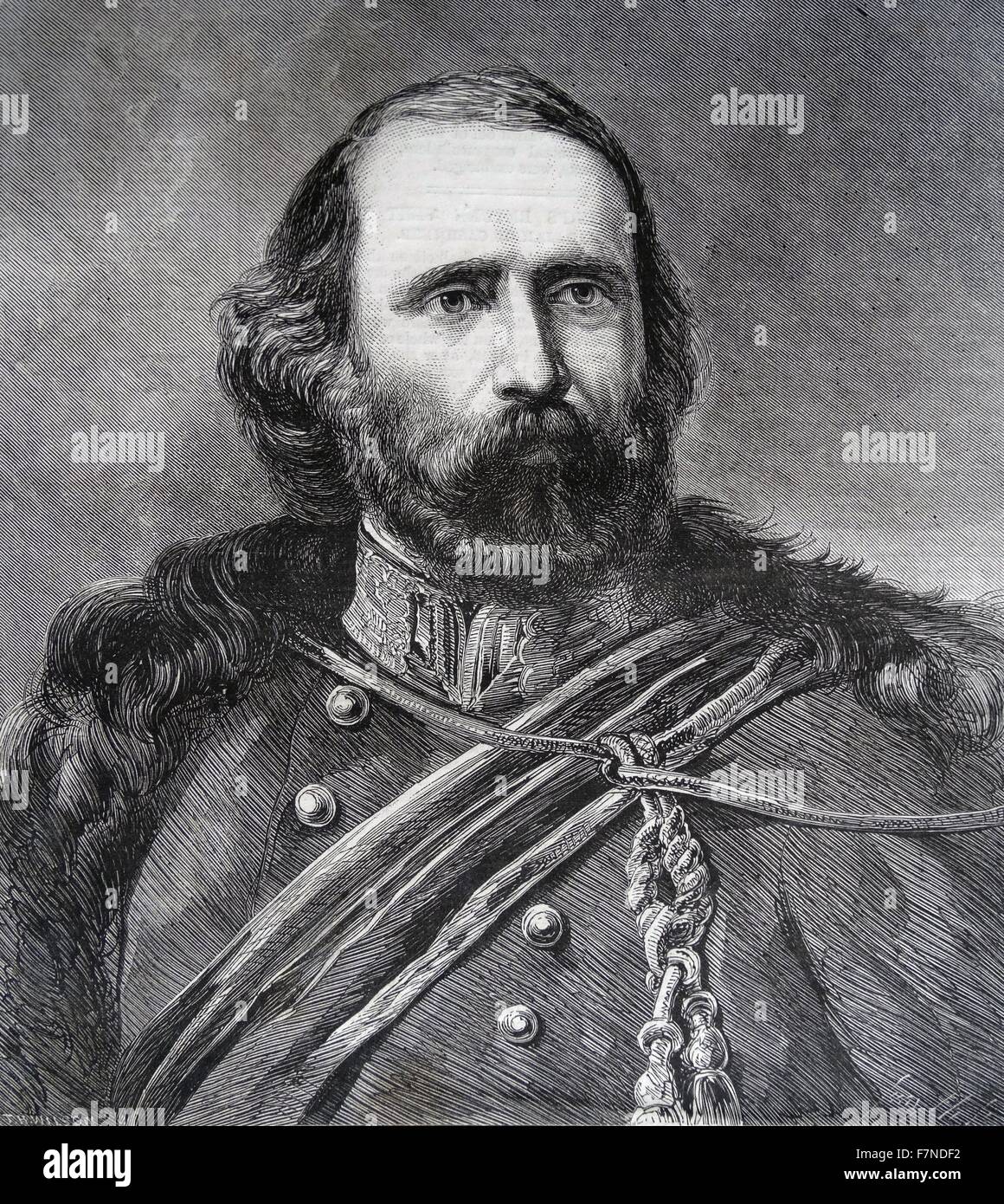 General Garibaldi 1807-1882. From a portrait by Orsani. Garibaldi was ...