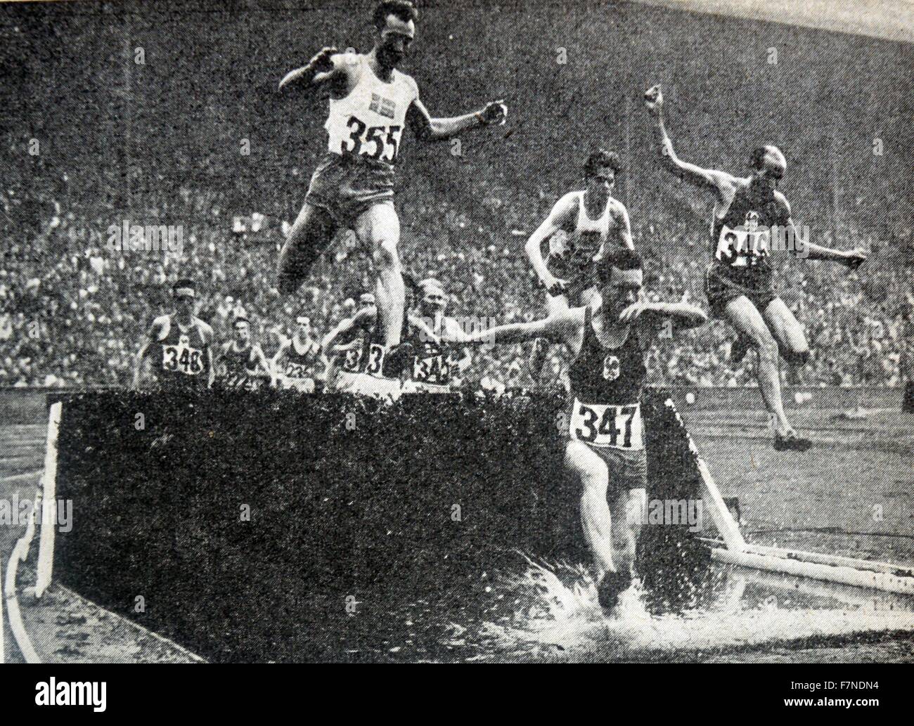 Photograph of athletes competing in the Olympic games. Dated 1946 Stock ...