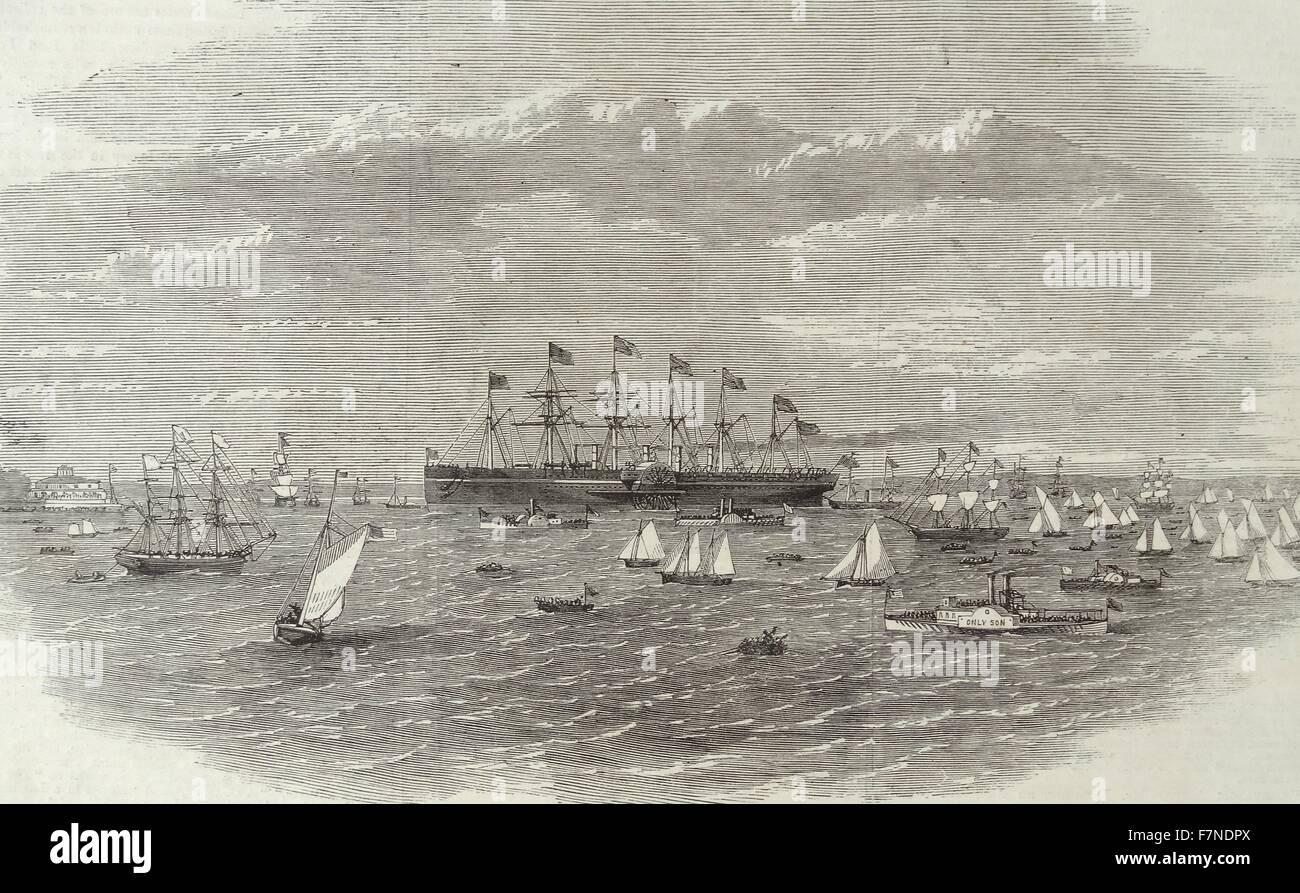 The arrival of the "Great Eastern" at New York. From a sketch taken on ...