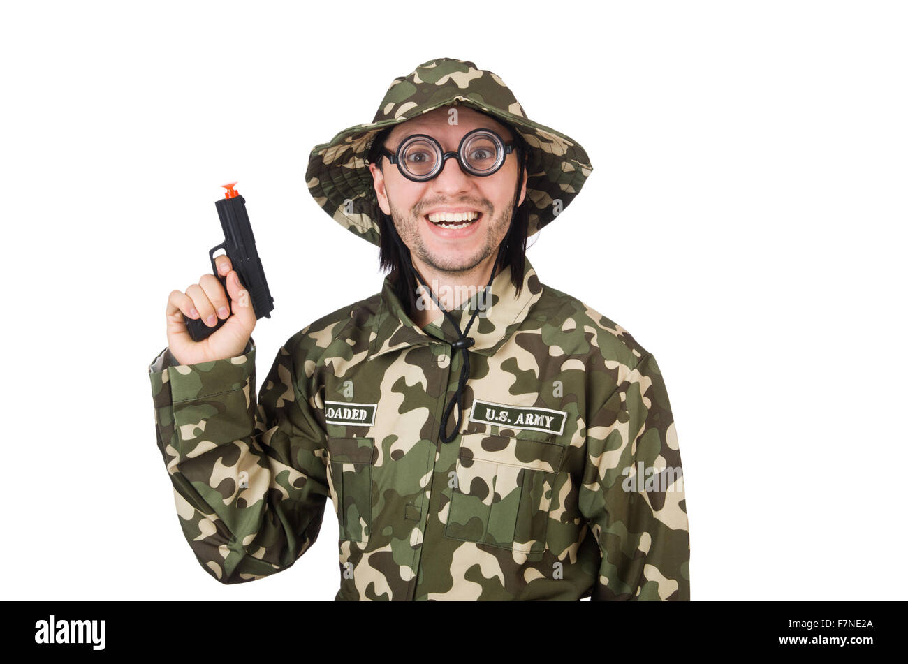 Funny soldier in military concept Stock Photo - Alamy