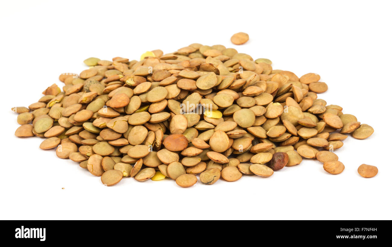 Lentils Isolated on White Background Stock Photo - Alamy