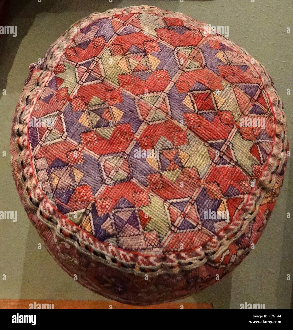 Hand embroidered cap from Chitral, North Pakistan. Dated 1938 Stock ...