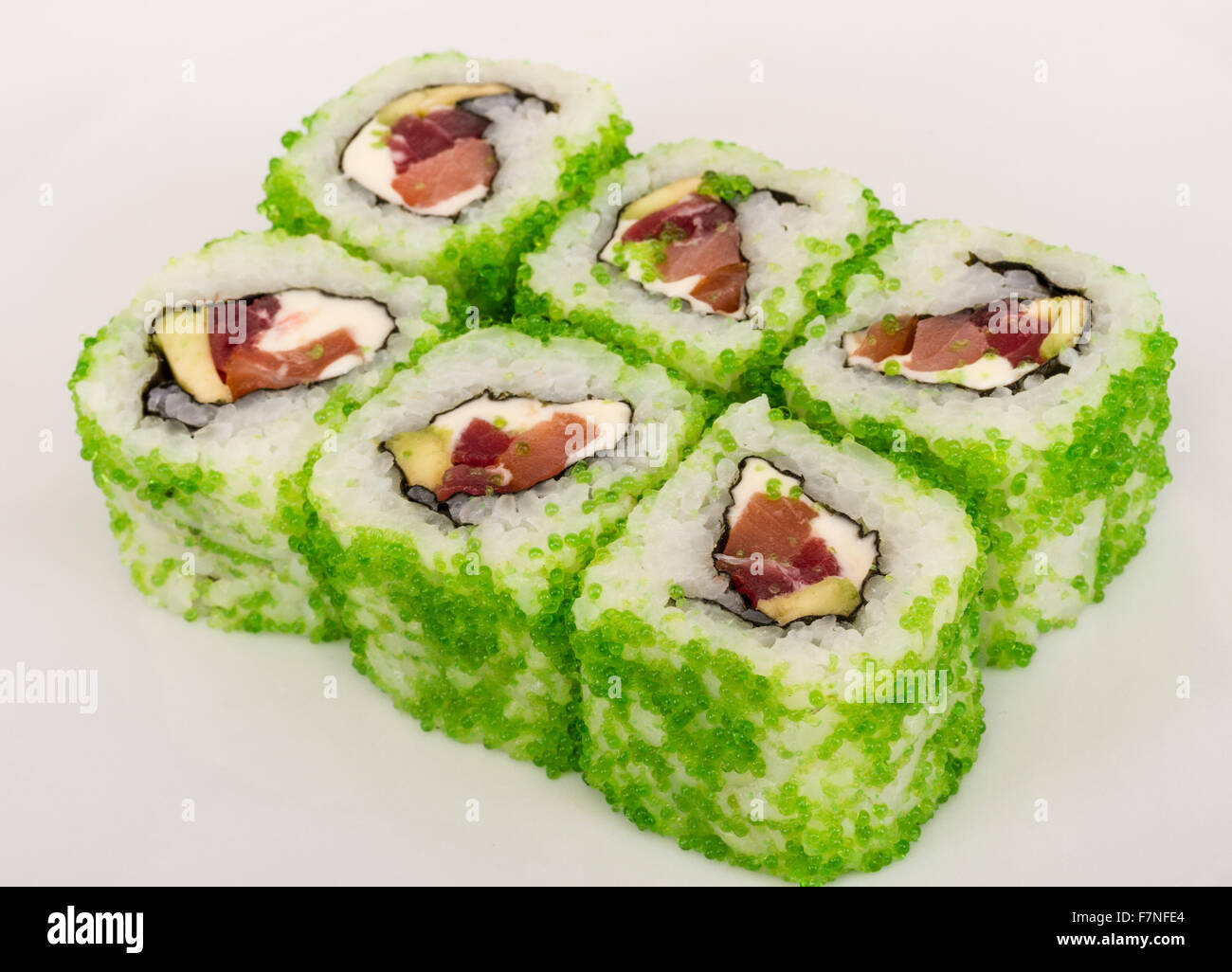 Tobiko Spicy Maki Sushi - Hot Roll with various type of Tobiko (flying ...