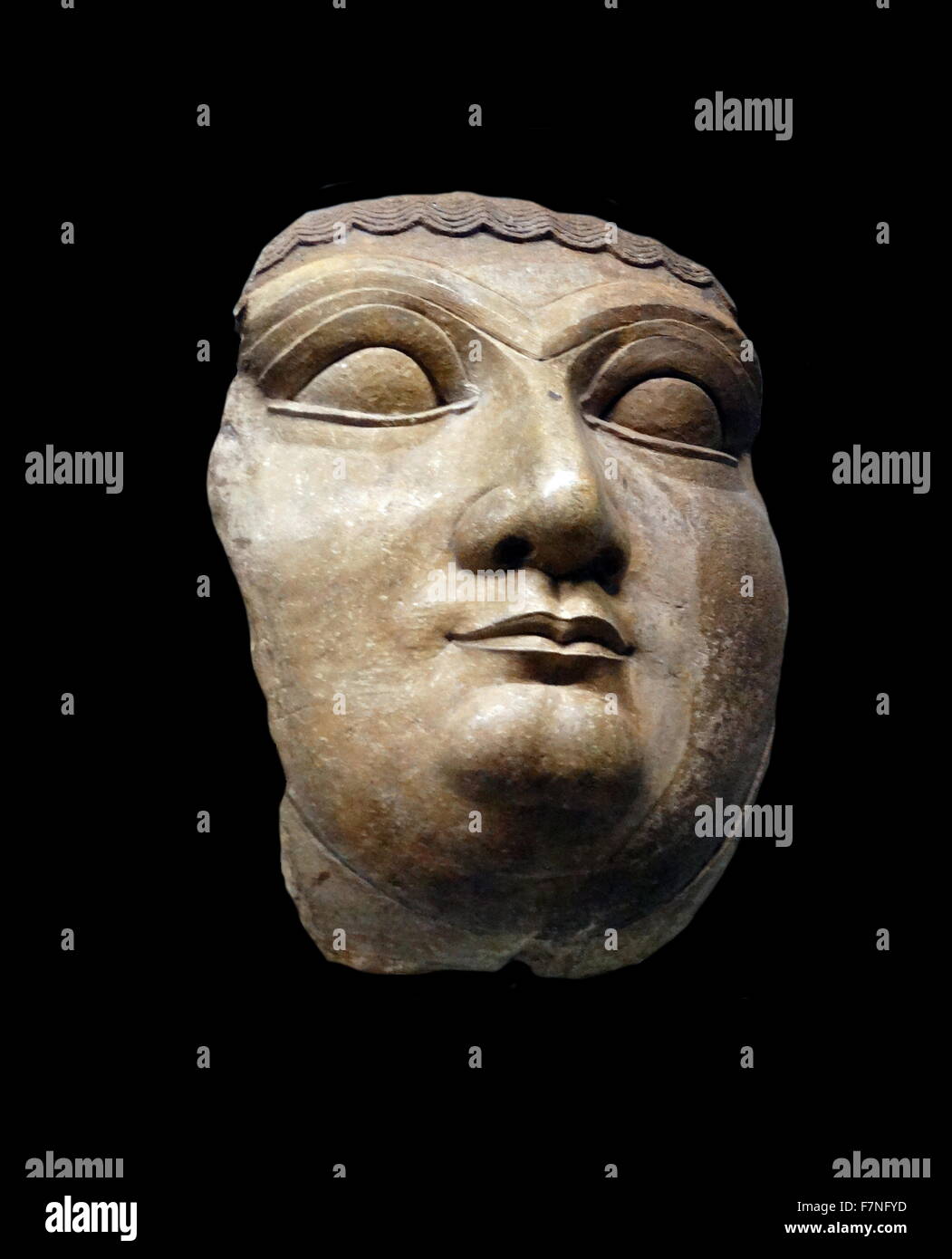 Face of a colossal figure, probably a sphinx, 700 - 695 BC, Nineveh ...