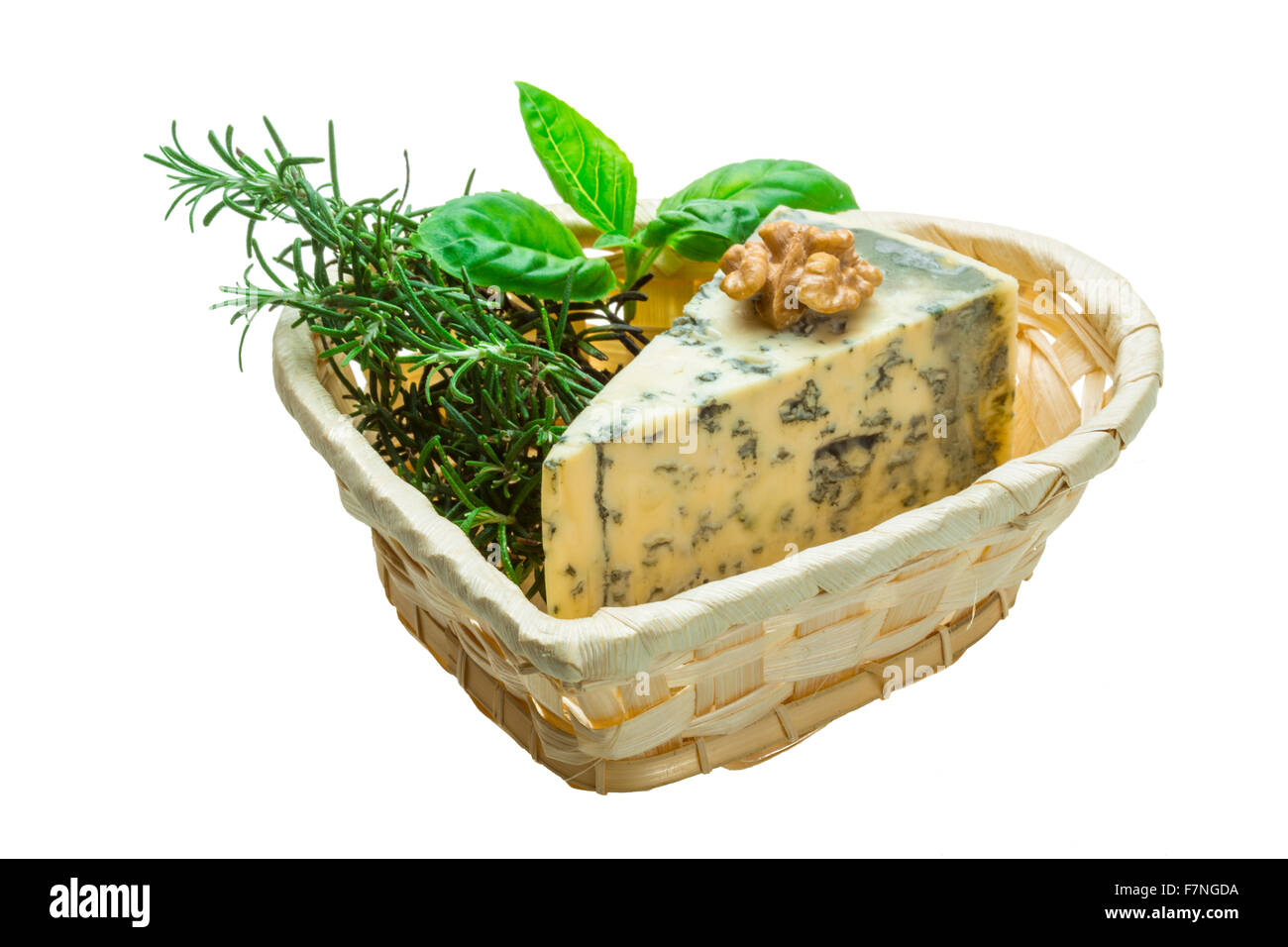 Dor blue cheese with herbs, nuts and honey Stock Photo - Alamy