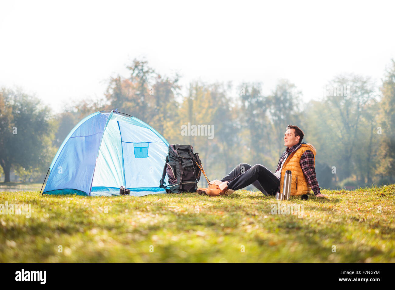 Male camper hi-res stock photography and images - Alamy