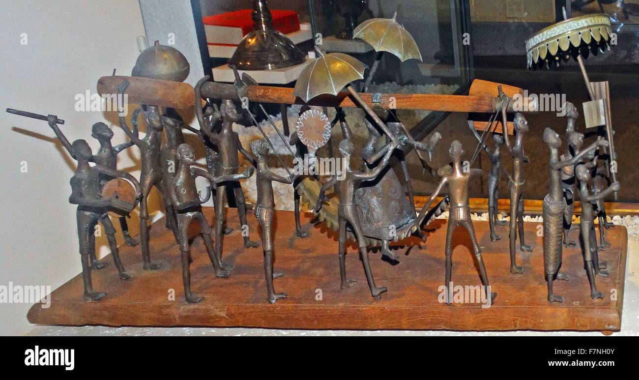 A royal procession, Benin, West Africa, 20th Century. The Fon kingdom ...