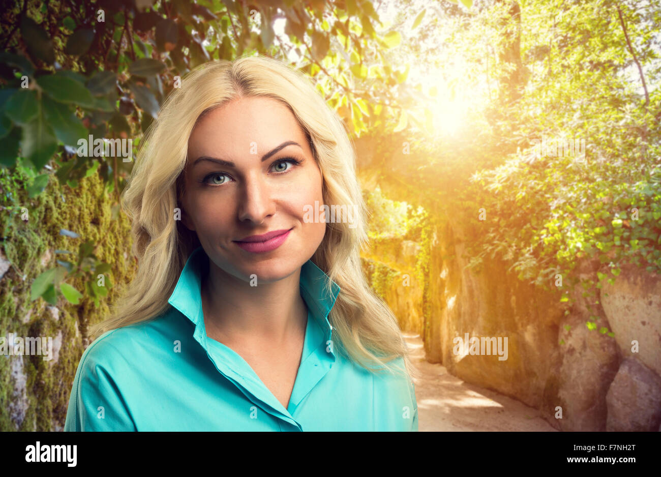 Beautiful woman in the park Stock Photo - Alamy
