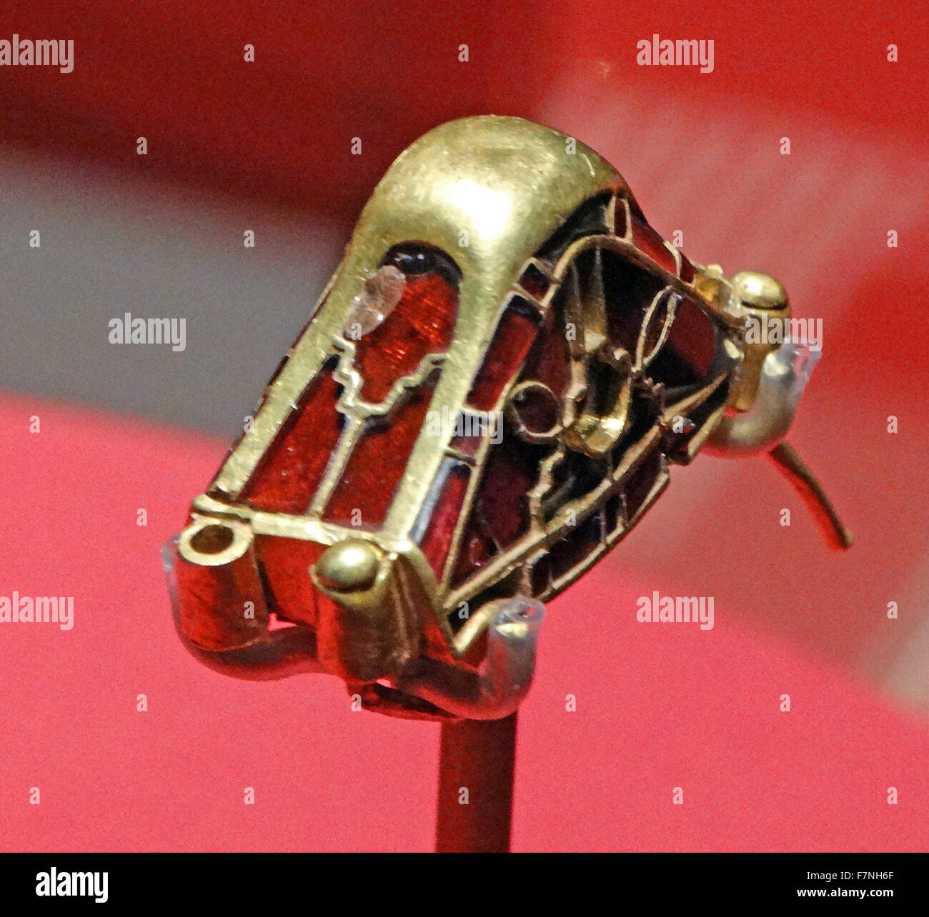 Pommel cap, decorated with cloisonné garnets. from the Staffordshire ...