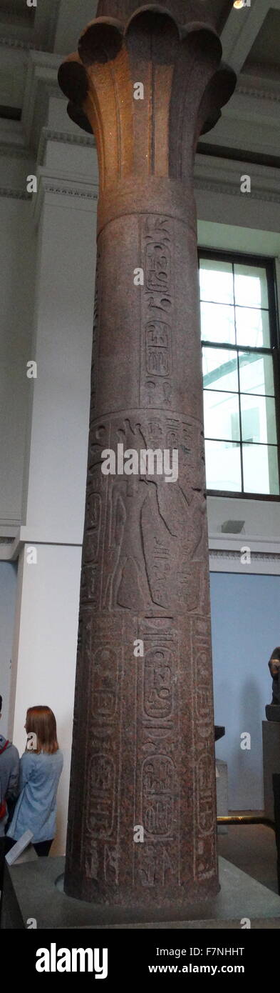 Palm-leaf column of Ramesses II. This column is from a temple primarily ...