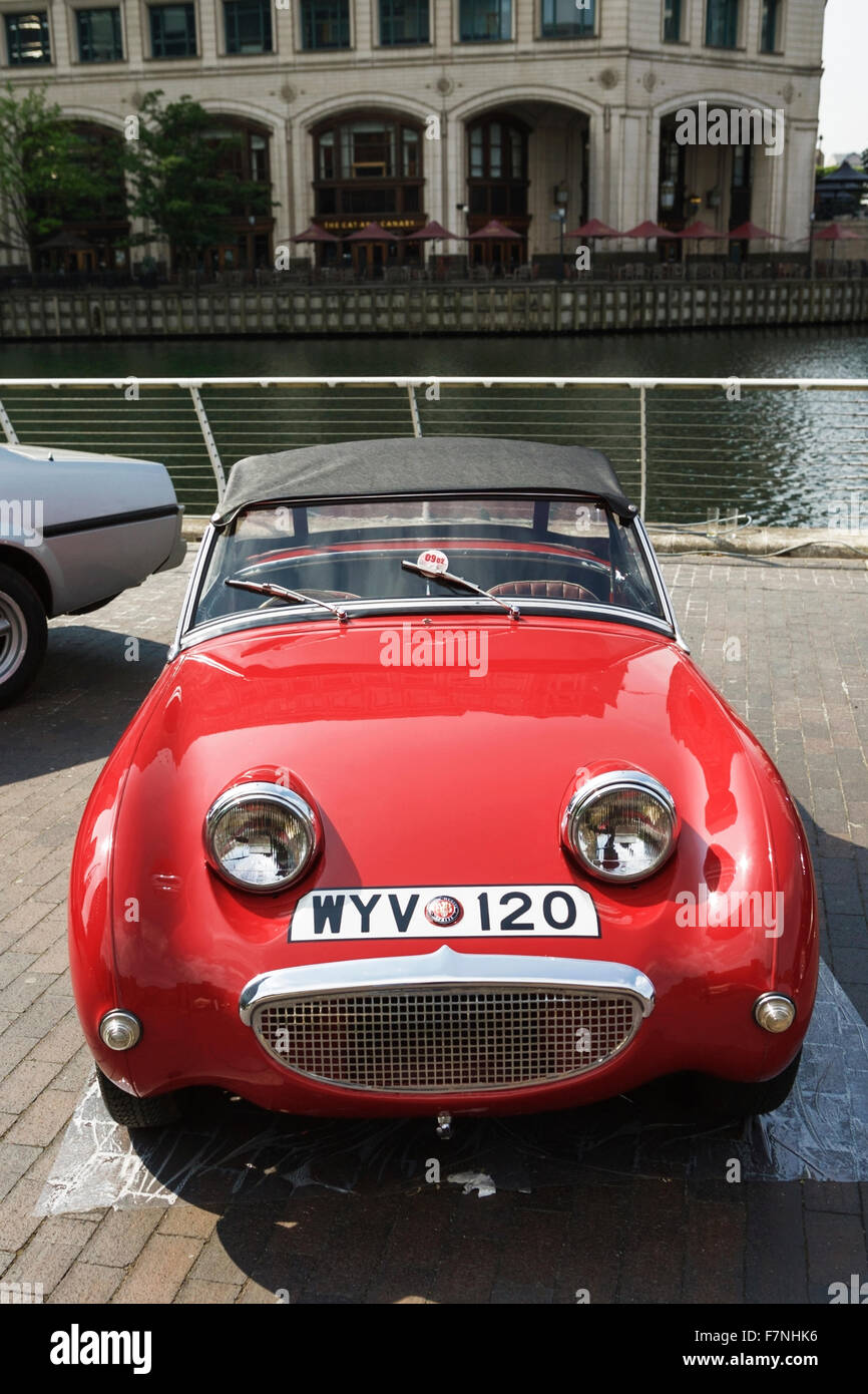 Austin Healy Frog Eyed Sprite, Old English red sports car, London, UK ...
