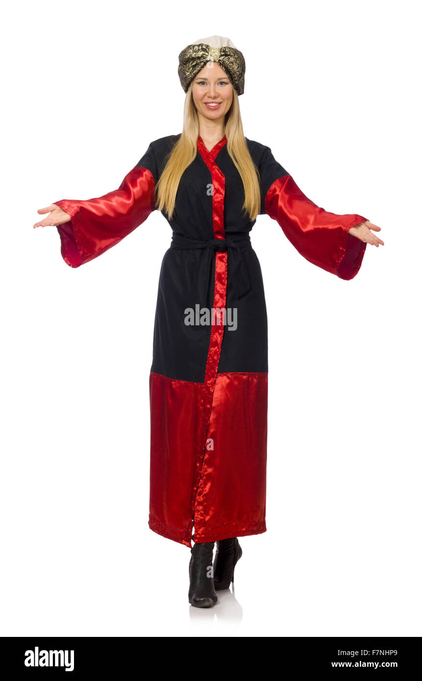 Female magician isolated on white Stock Photo - Alamy