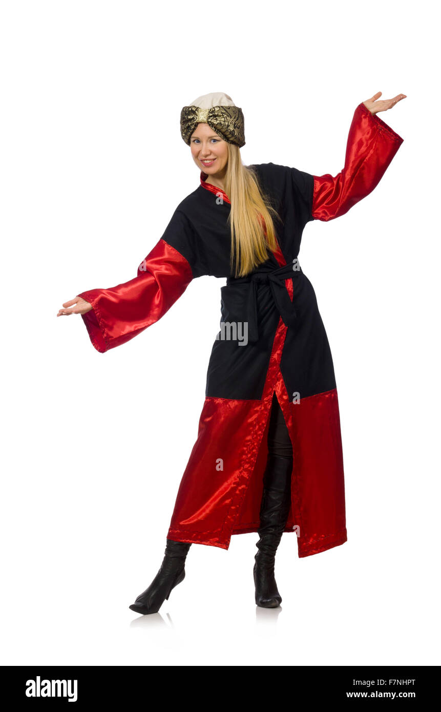 Female magician isolated on white Stock Photo - Alamy