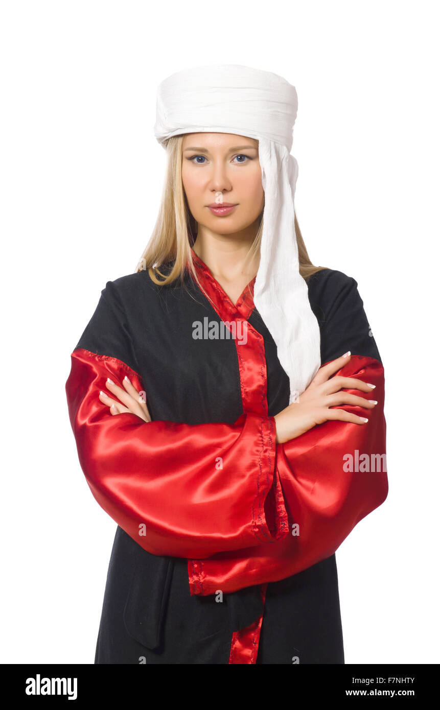 Female magician isolated on white Stock Photo - Alamy