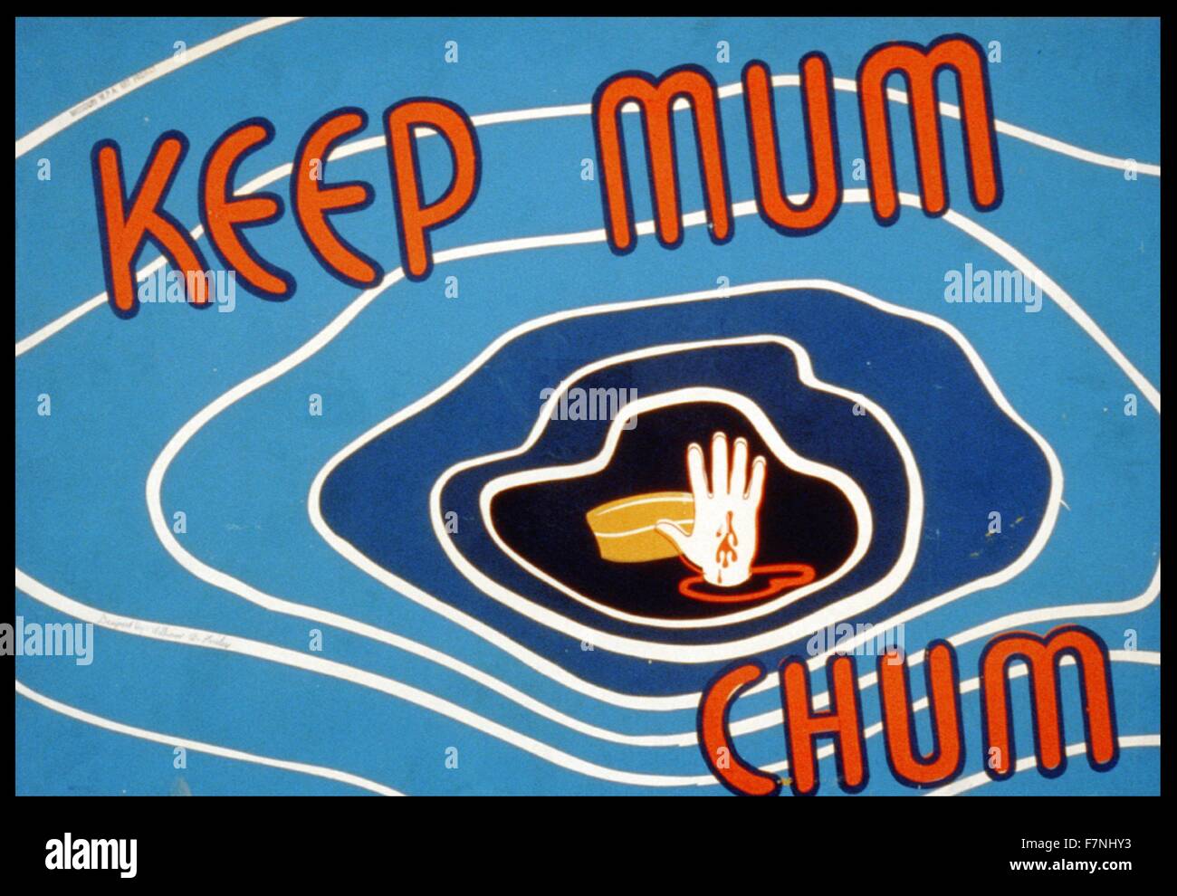 Keep mum chum. World War Two american Federal Art Project poster by ...