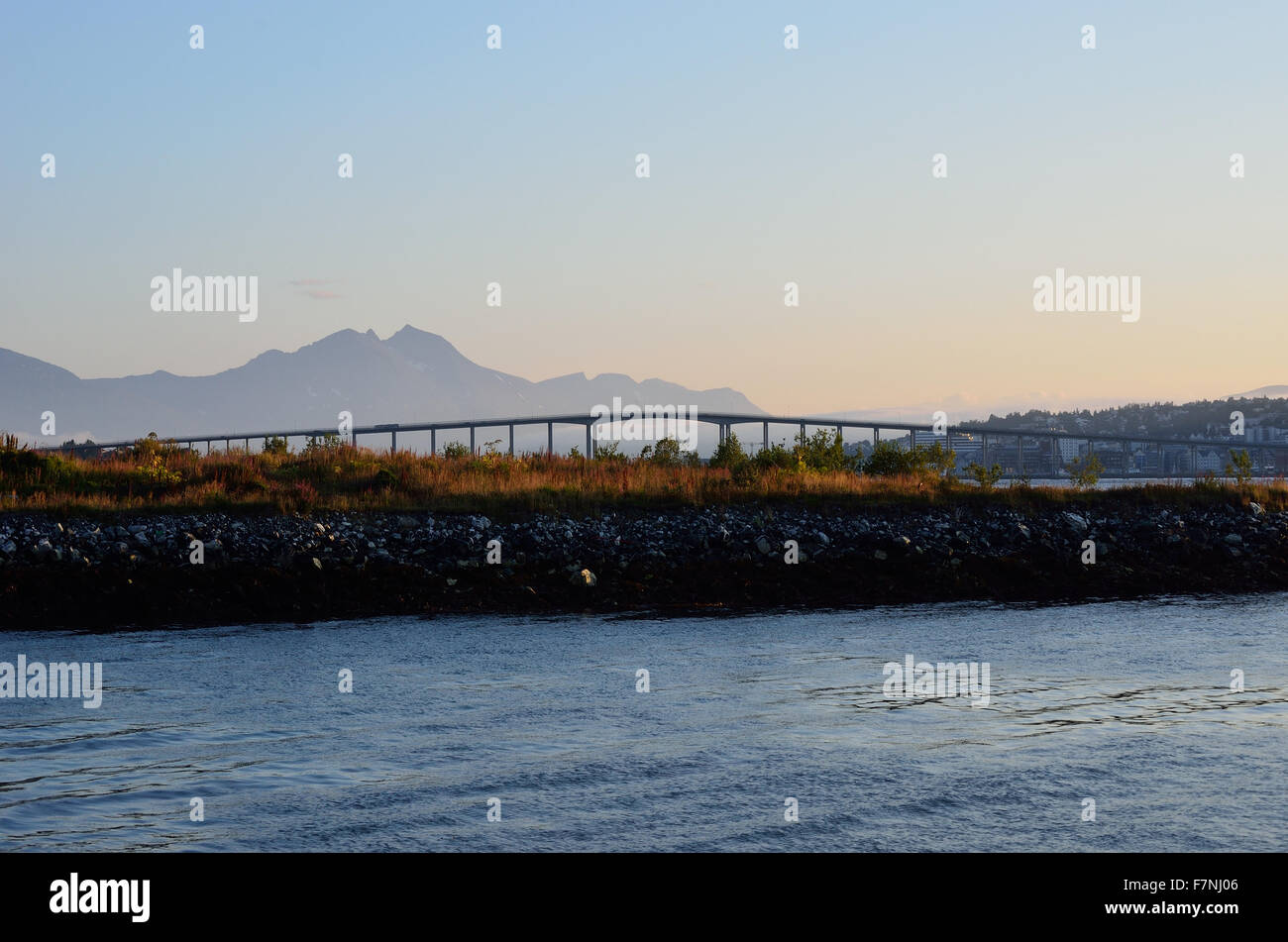 tromsoe city island bridge Stock Photo - Alamy