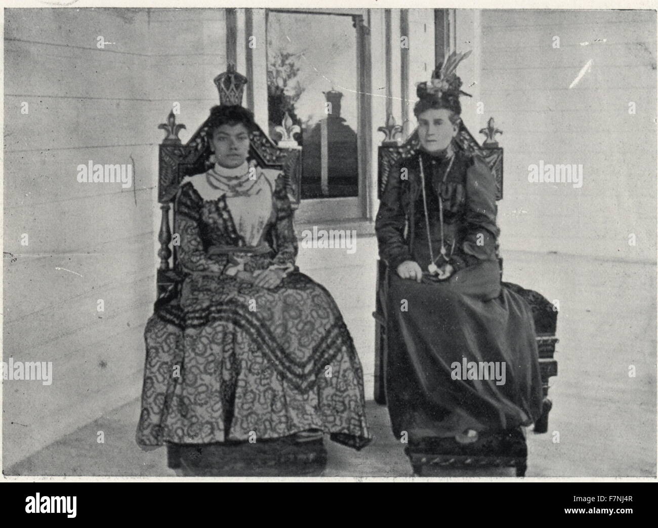 Photograph of Mrs Seddon with the Queen of Tonga. Dated 1900 Stock ...