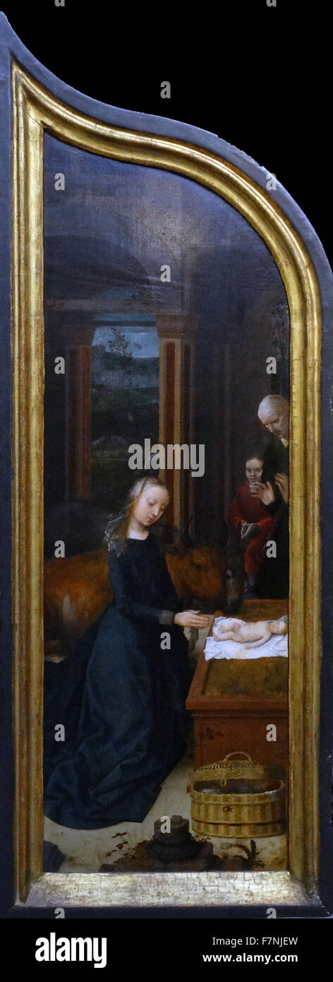 Triptych: The Nativity by Adriaen Isenbrandt (1480-1551) Flemish Northern Renaissance painter ...