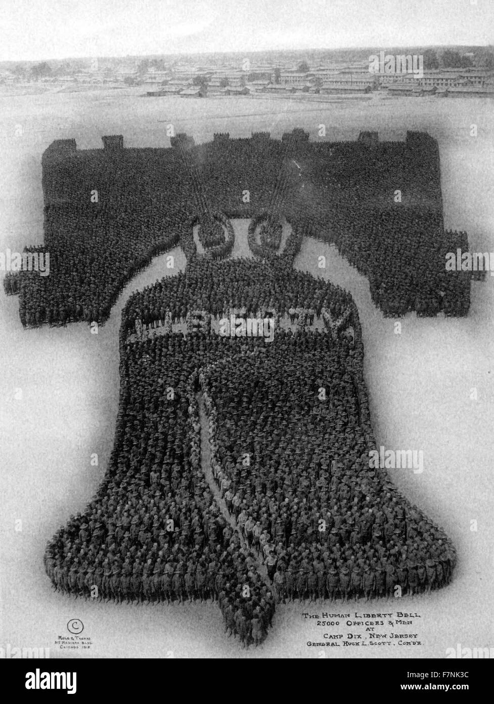 World war One US soldiers in formation of a Liberty Bell 1918 Stock ...