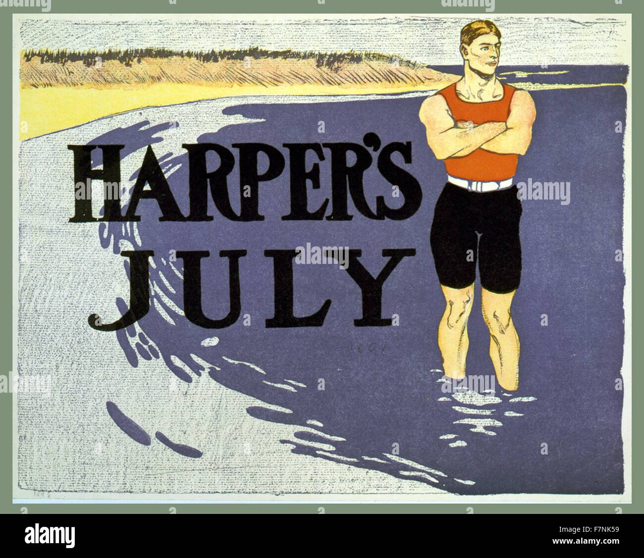 Harpers july 1898 cover by edward penfield 1866 1925 hi-res stock ...
