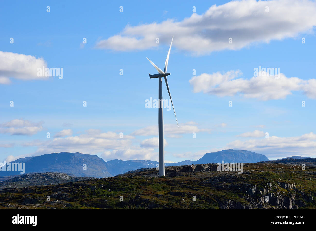 windmill on mountain top on blue sunny autumn sky Stock Photo - Alamy