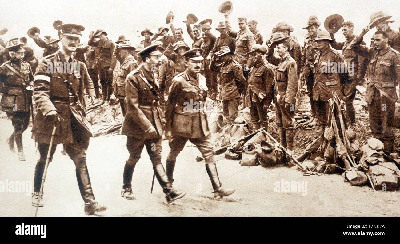 King George V of Great Britain with New Zealand forces at the front ...