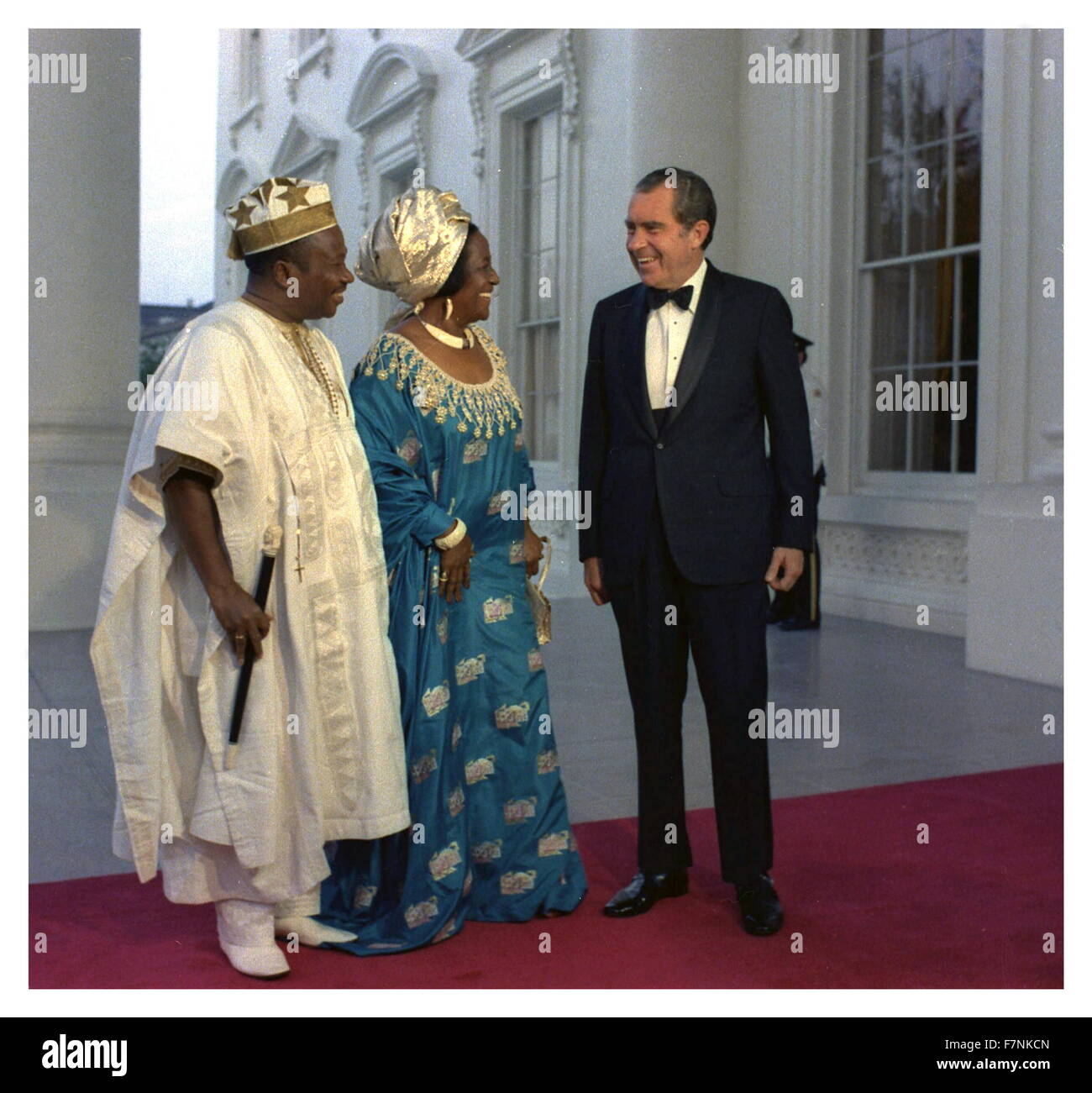 U.S. President Richard Nixon greets President of Liberia William R ...