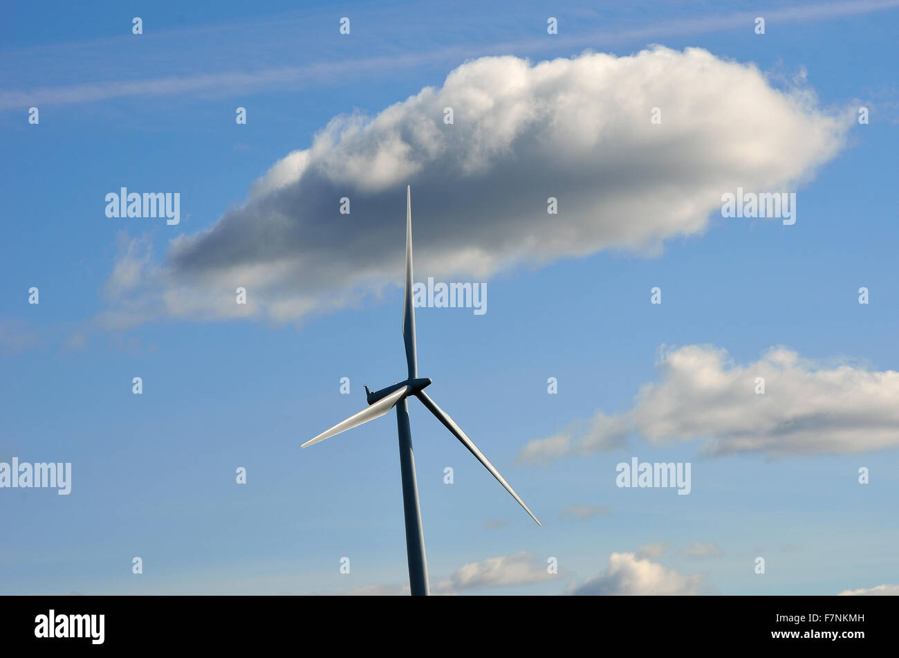 windmill on blue sky background with some clouds Stock Photo - Alamy
