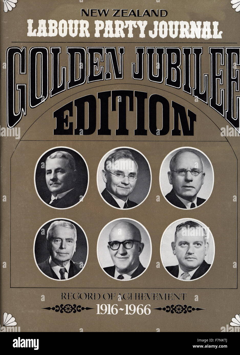 New Zealand Labour party leaders 1906-1966. Top row Left to Right ...