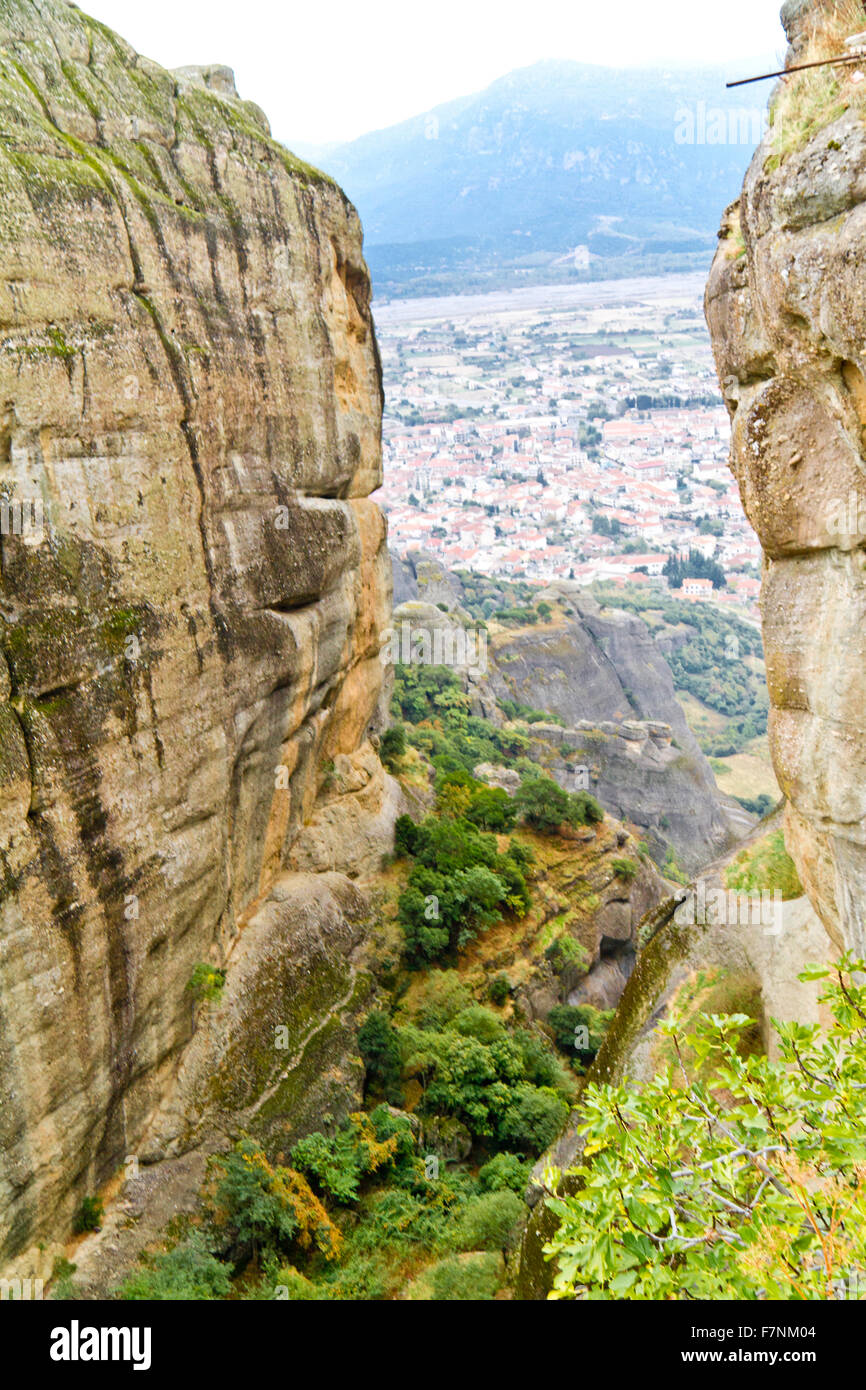 Meteora cliffs and monasteries Stock Photo - Alamy