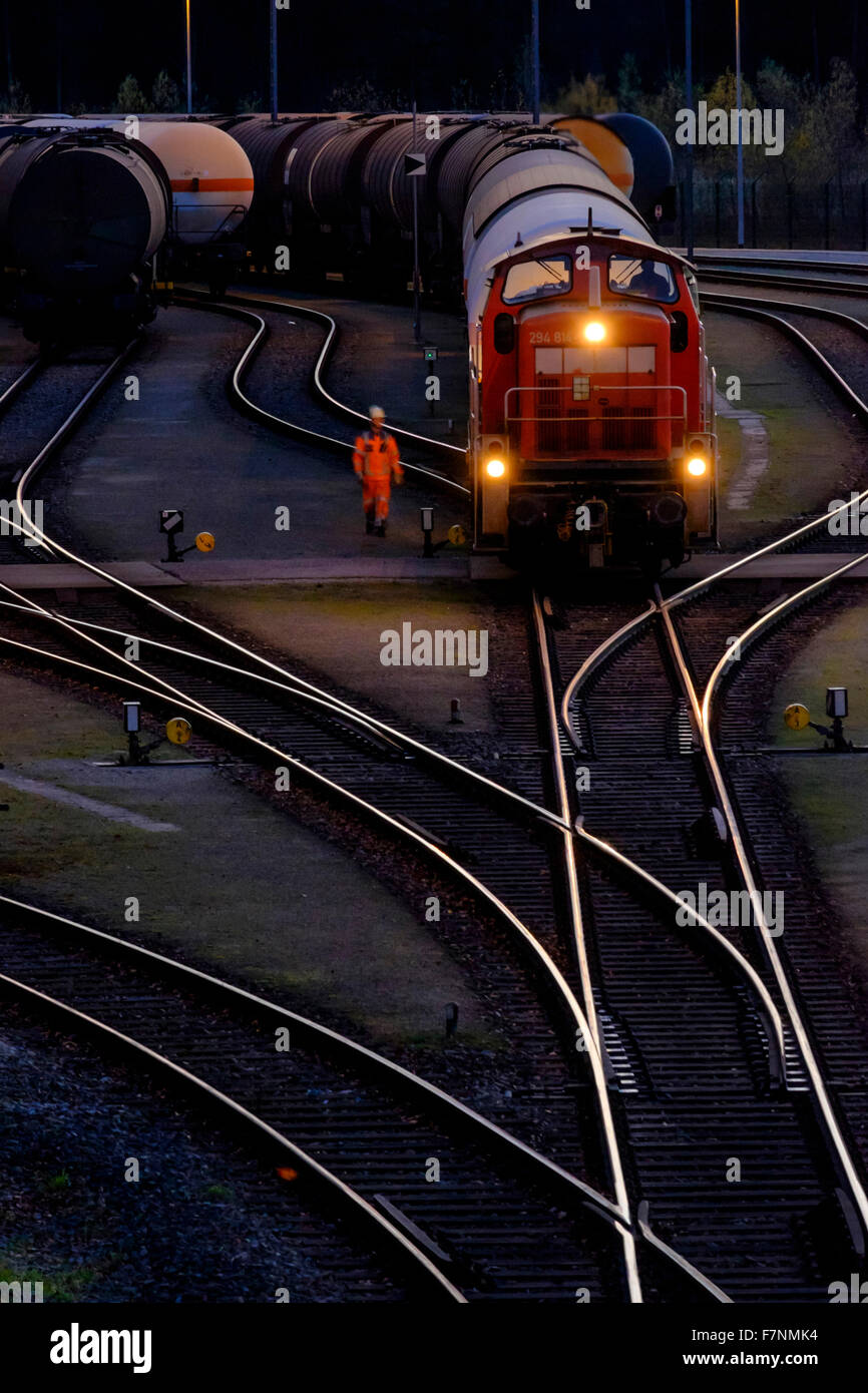 Germany, Bavaria, Burghausen, freight train on tracks Stock Photo - Alamy