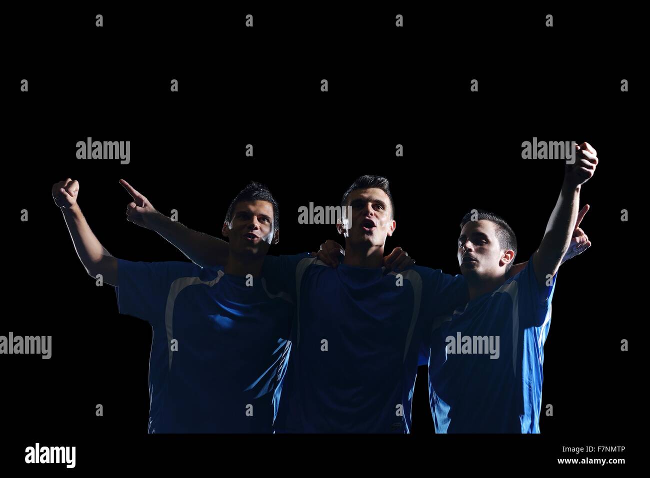 soccer players team group celebrating the victory and become champion ...