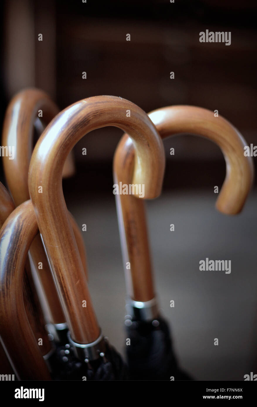 Wooden umbrella handles hi-res stock photography and images - Alamy